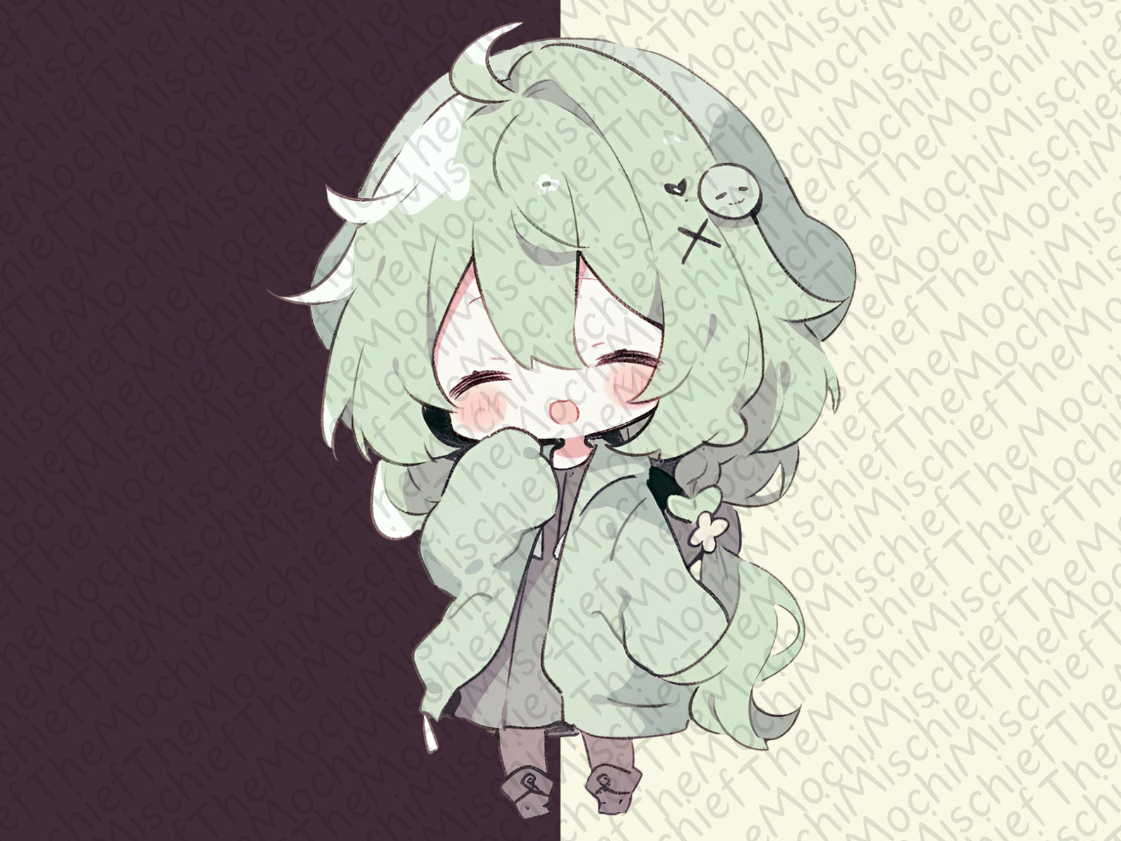 7 Adorable Kawaii Pastel Green Chibi Cliparts - Commercial Use and ...