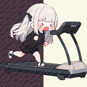 7 Kawaii Fitness Chibi Clipart Bundle - Commercial Use and Transparent ...