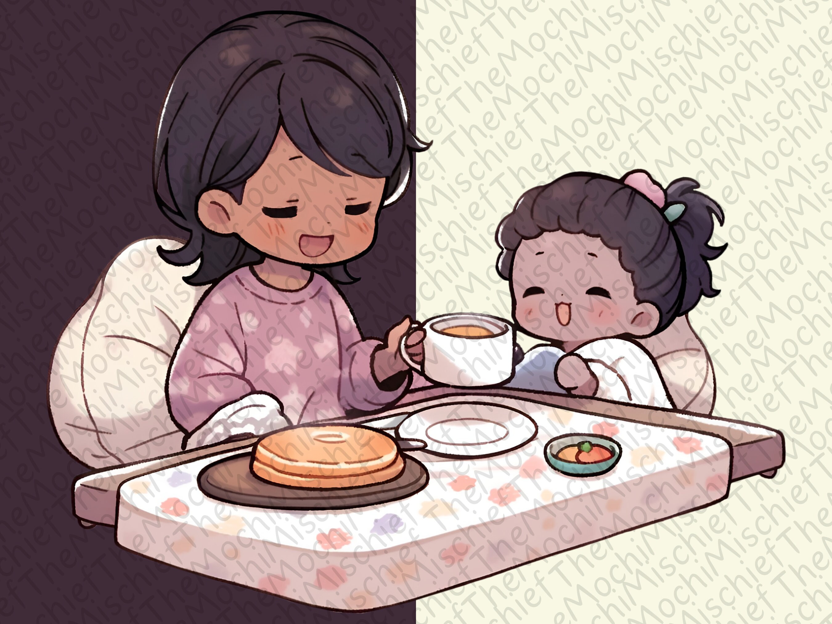 Anime Mother's Day - 15 Commercial Use Pngs, Kawaii Chibi Mom Stickers ...