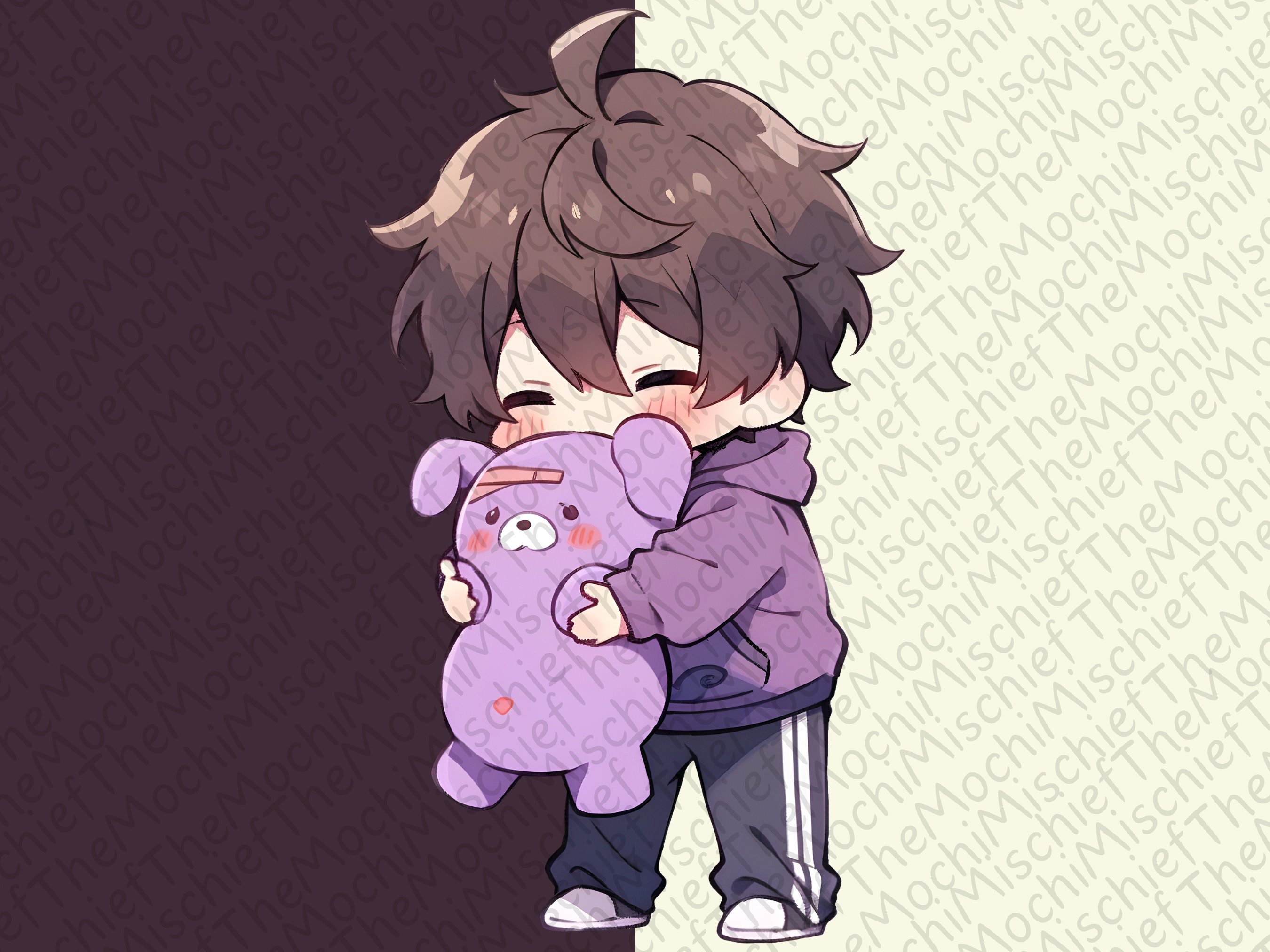 7 Cute Anime Chibi Boys in Purple Clipart Pack - Commercial Use and ...