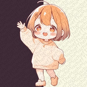 7 Adorable Kawaii Pastel Orange Chibi Clipart - Commercial Use and ...