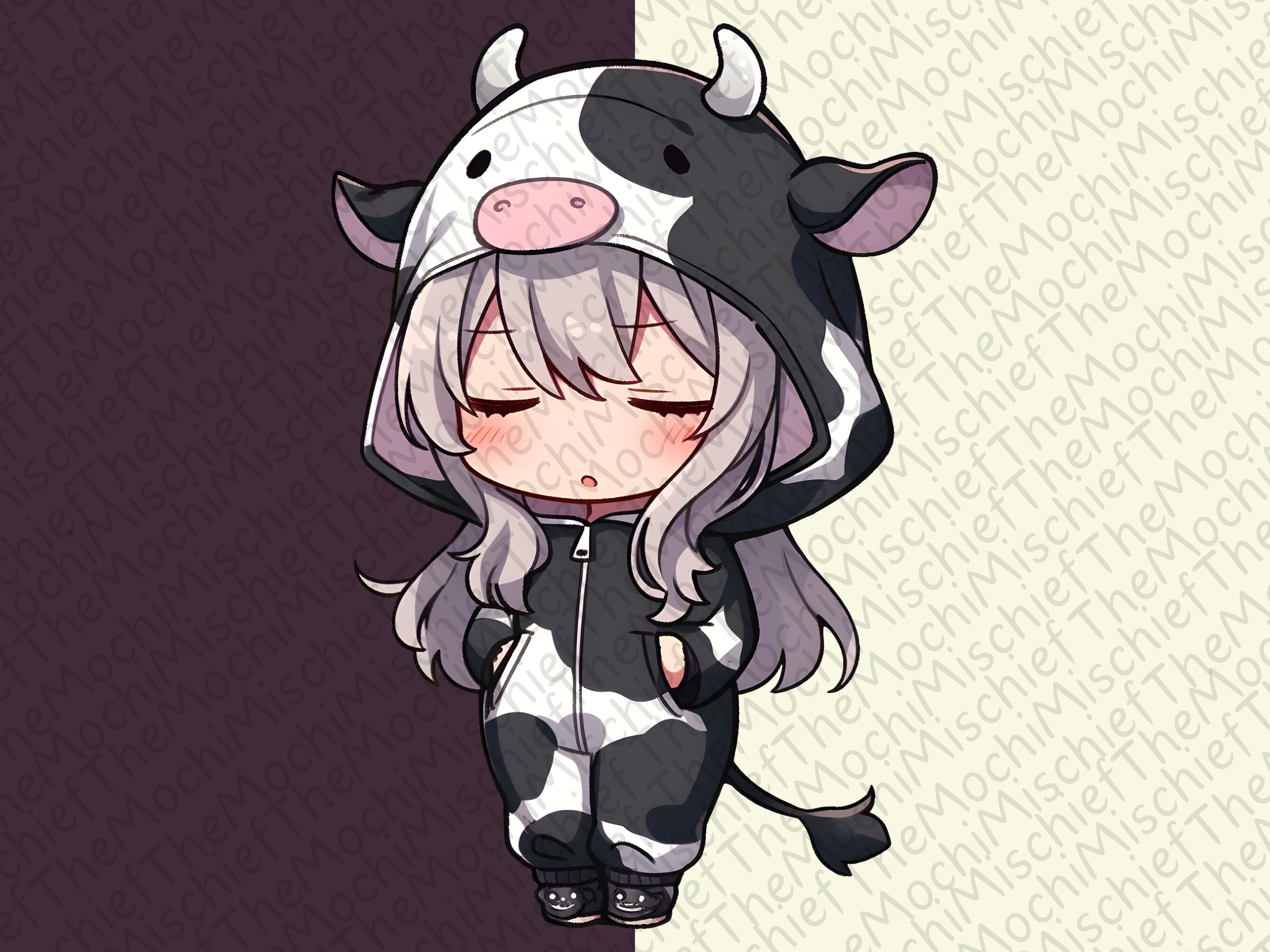 7 Adorable Kawaii Chibis in Black Clipart Bundle Commercial Use and ...