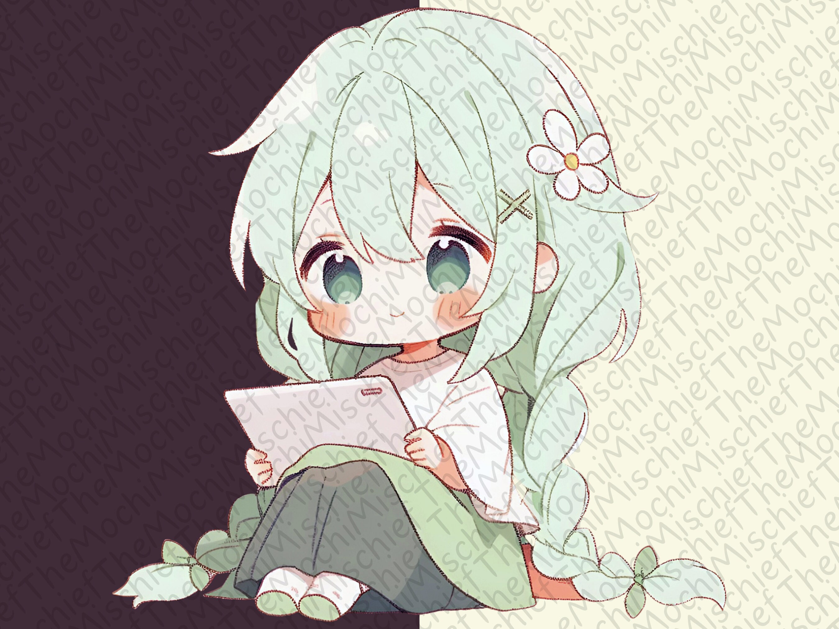 7 Adorable Kawaii Pastel Green Chibi Cliparts - Commercial Use and ...