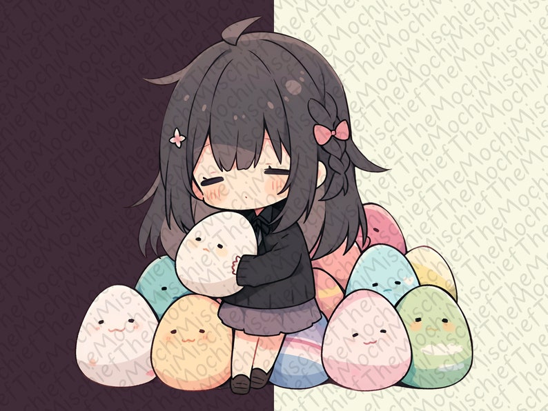 10 Kawaii Easter Chibi Clipart Bundle Cute Colorful Spring Chibi ...