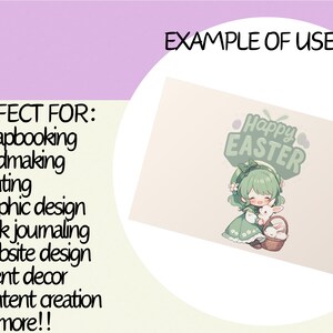 10 Kawaii Easter Chibi Clipart Bundle | Cute Colorful Spring Chibi ...