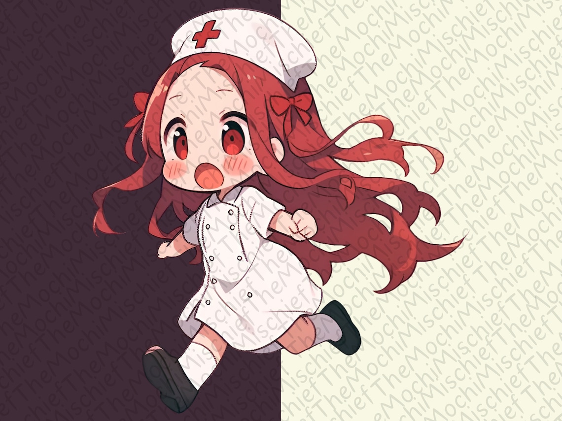 15 Kawaii Chibi Nurses Clipart Bundle Commercial Use and Transparent ...