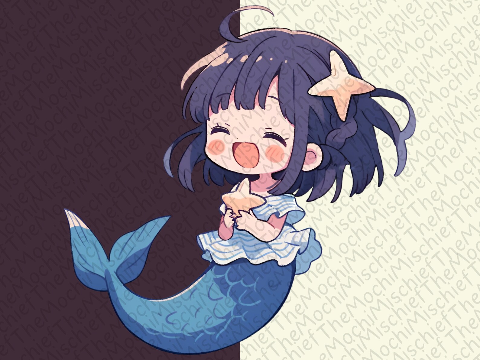 Mermaid Clipart: 21 Kawaii Chibi Ocean Illustrations (digital Download ...