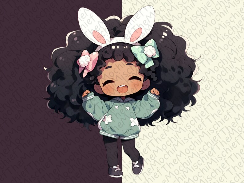 10 Kawaii Easter Chibi Clipart Bundle | Cute Colorful Spring Chibi ...