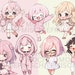 7 Adorable Kawaii Pastel Pink Chibi Clipart - Commercial Use and ...