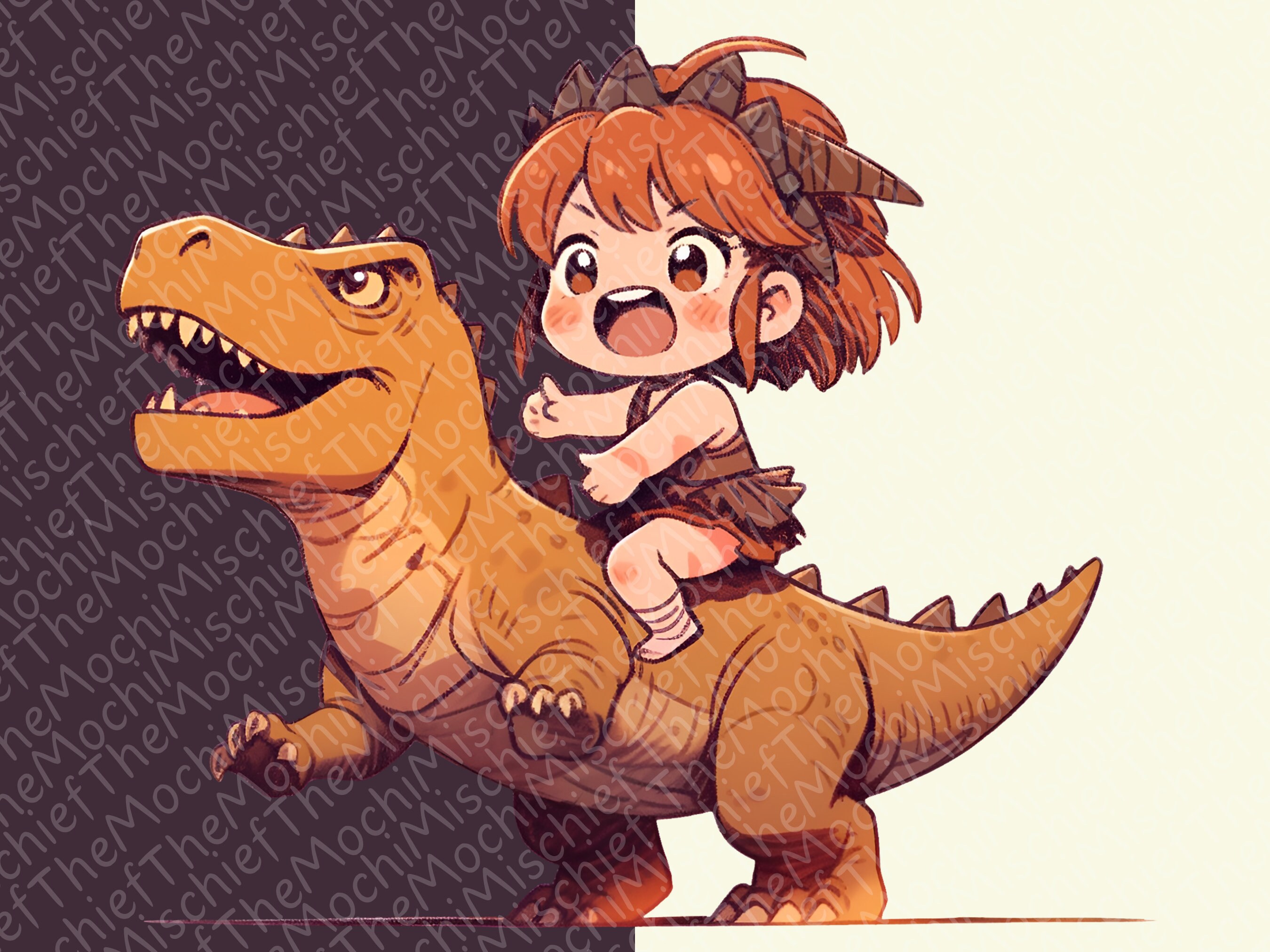 15 Kawaii Prehistoric Chibi Clipart Bundle Commercial Use and ...