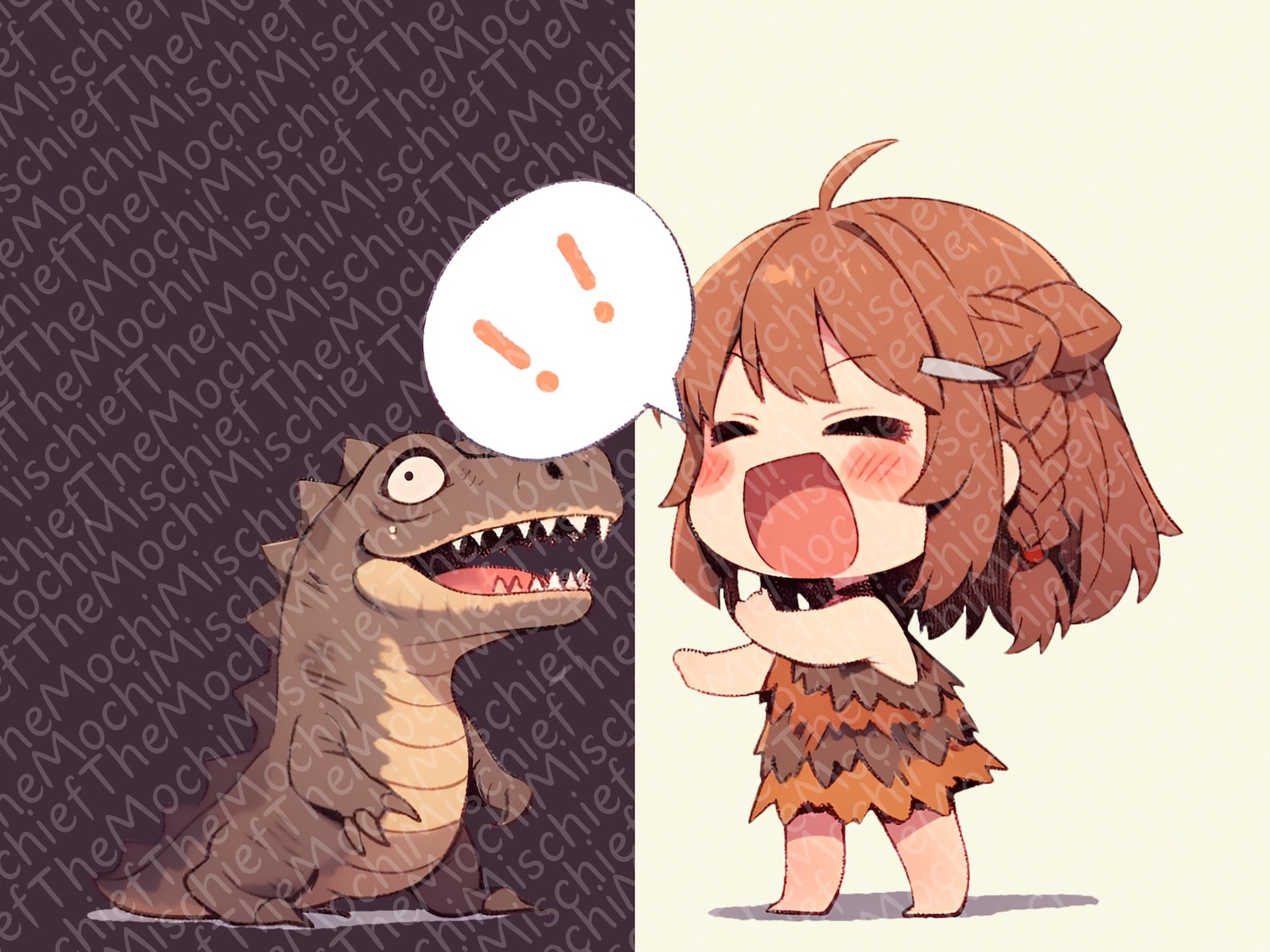 15 Kawaii Prehistoric Chibi Clipart Bundle Commercial Use and ...