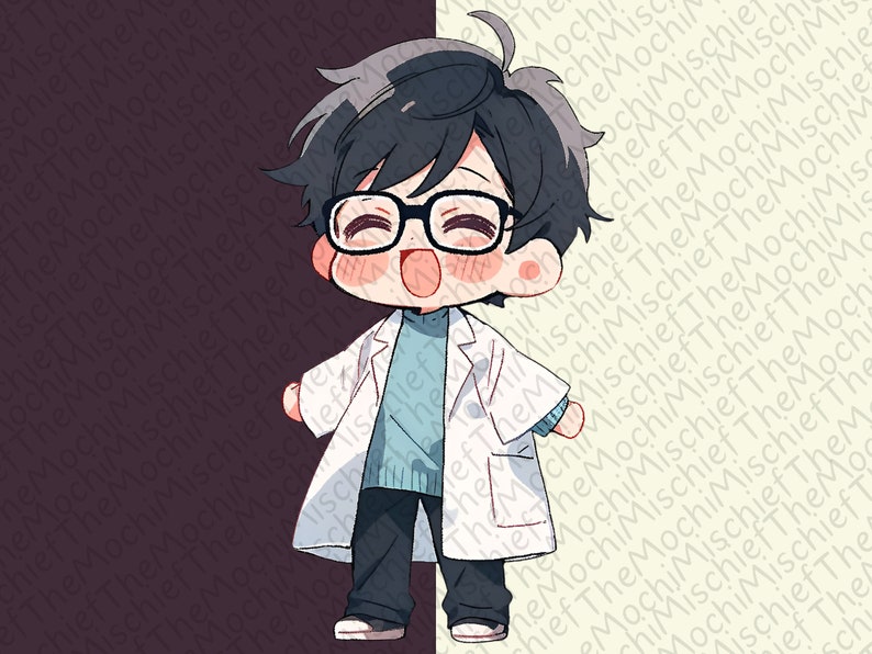 Cute Chibi Boys in Cyan Clipart Pack - Adorable Nursery Decor | Kawaii ...