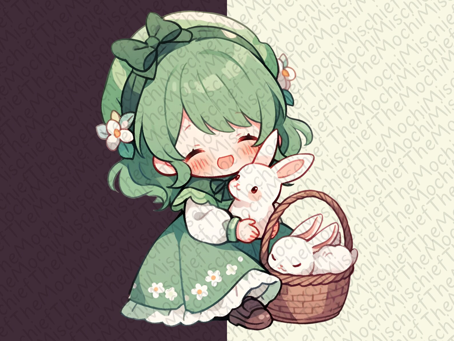 10 Kawaii Easter Chibi Clipart Bundle Cute Colorful Spring Chibi ...