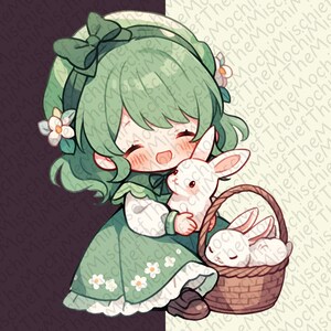 10 Kawaii Easter Chibi Clipart Bundle | Cute Colorful Spring Chibi ...