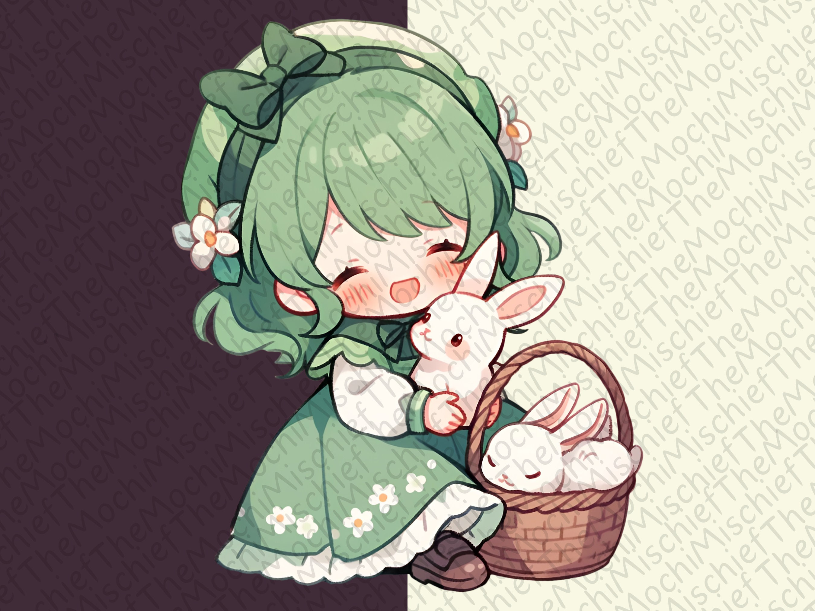 10 Kawaii Easter Chibi Clipart Bundle Cute Colorful Spring Chibi ...