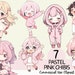 7 Adorable Kawaii Pastel Pink Chibi Clipart - Commercial Use and ...