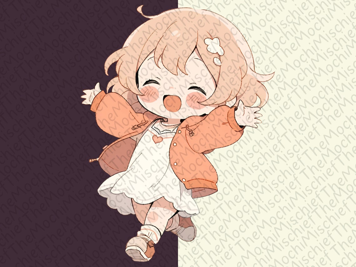 7 Adorable Kawaii Pastel Orange Chibi Clipart Commercial Use and ...