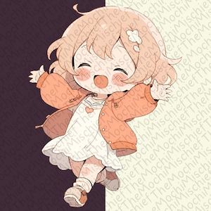7 Adorable Kawaii Pastel Orange Chibi Clipart - Commercial Use and ...