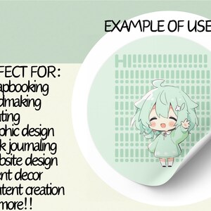 7 Adorable Kawaii Pastel Green Chibi Cliparts - Commercial Use and ...