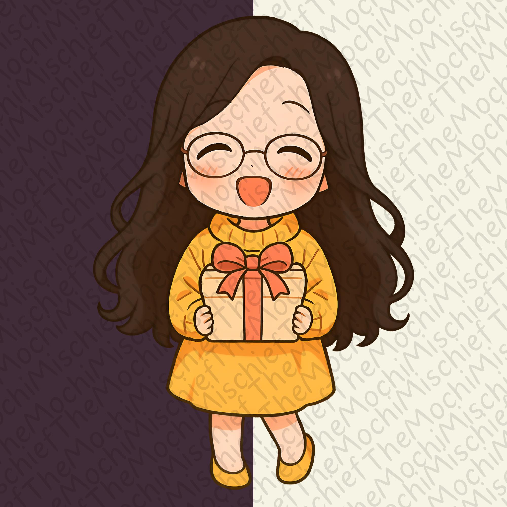Kawaii Chibi Clipart Pack – Yellow Anime Girl PNG Bundle for Printable ...