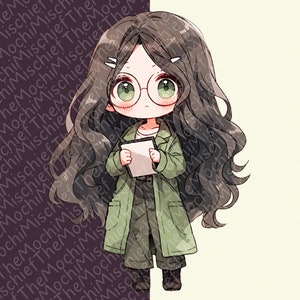 7 Adorable Kawaii Green Chibi Clipart Bundle - Commercial Use and ...