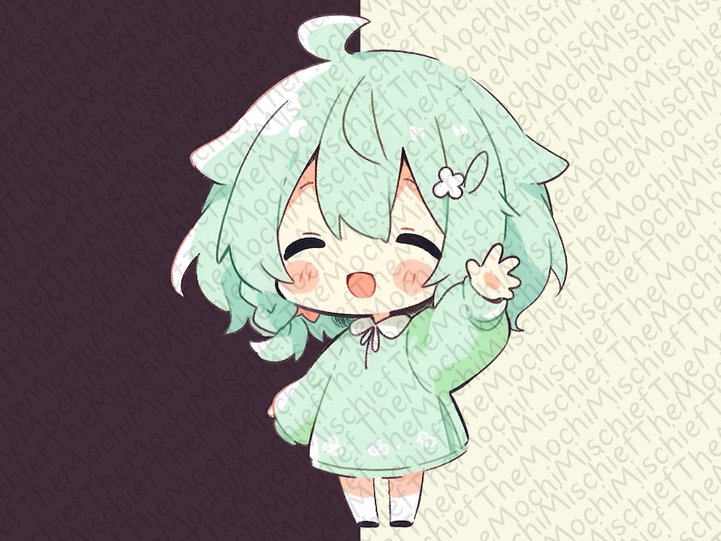 7 Adorable Kawaii Pastel Green Chibi Cliparts - Commercial Use and ...