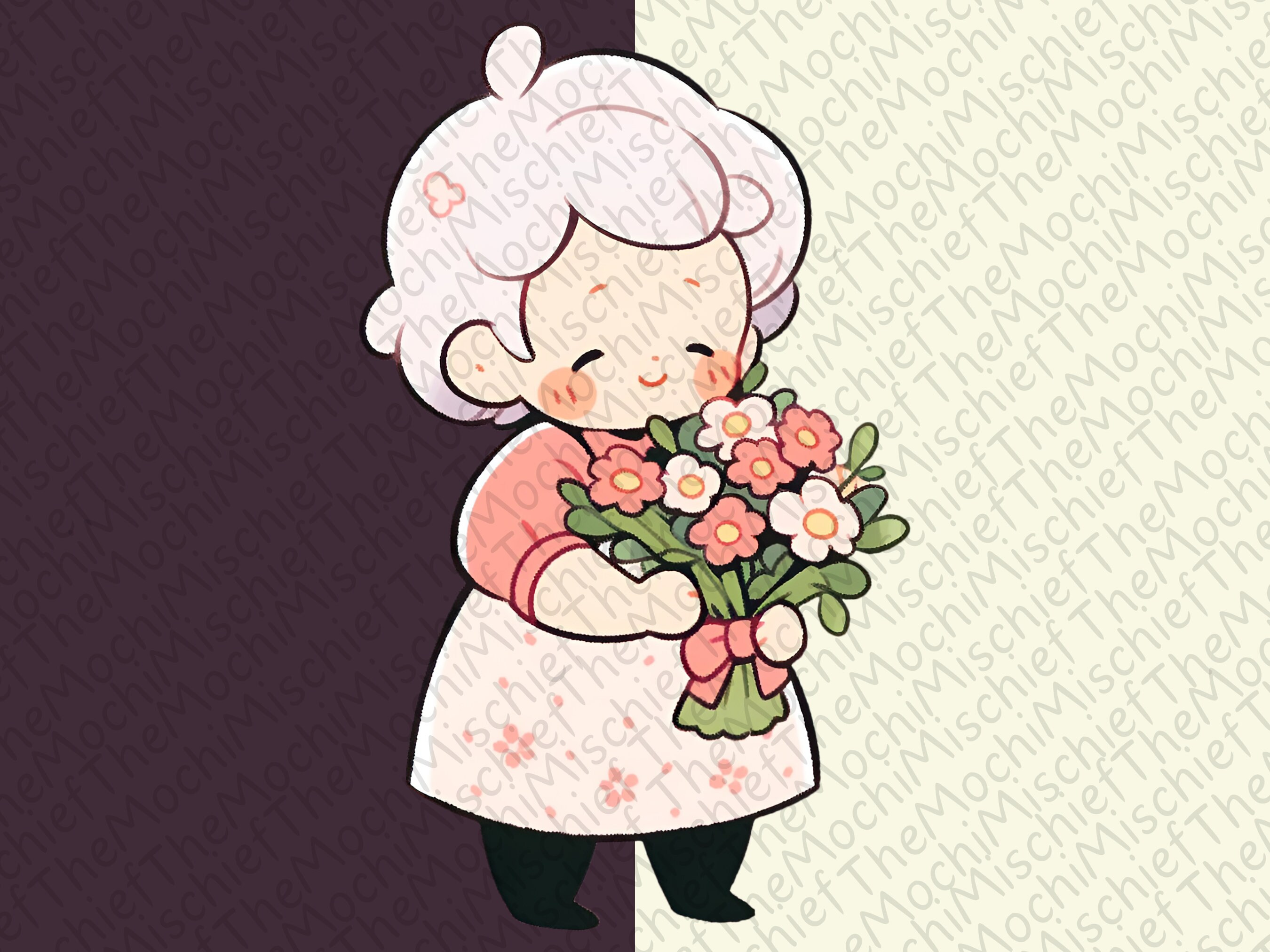Anime Mother's Day - 15 Commercial Use Pngs, Kawaii Chibi Mom Stickers ...