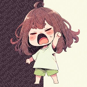 7 Adorable Kawaii Green Chibi Clipart Bundle - Commercial Use and ...