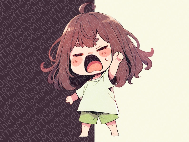 7 Adorable Kawaii Green Chibi Clipart Bundle - Commercial Use and ...