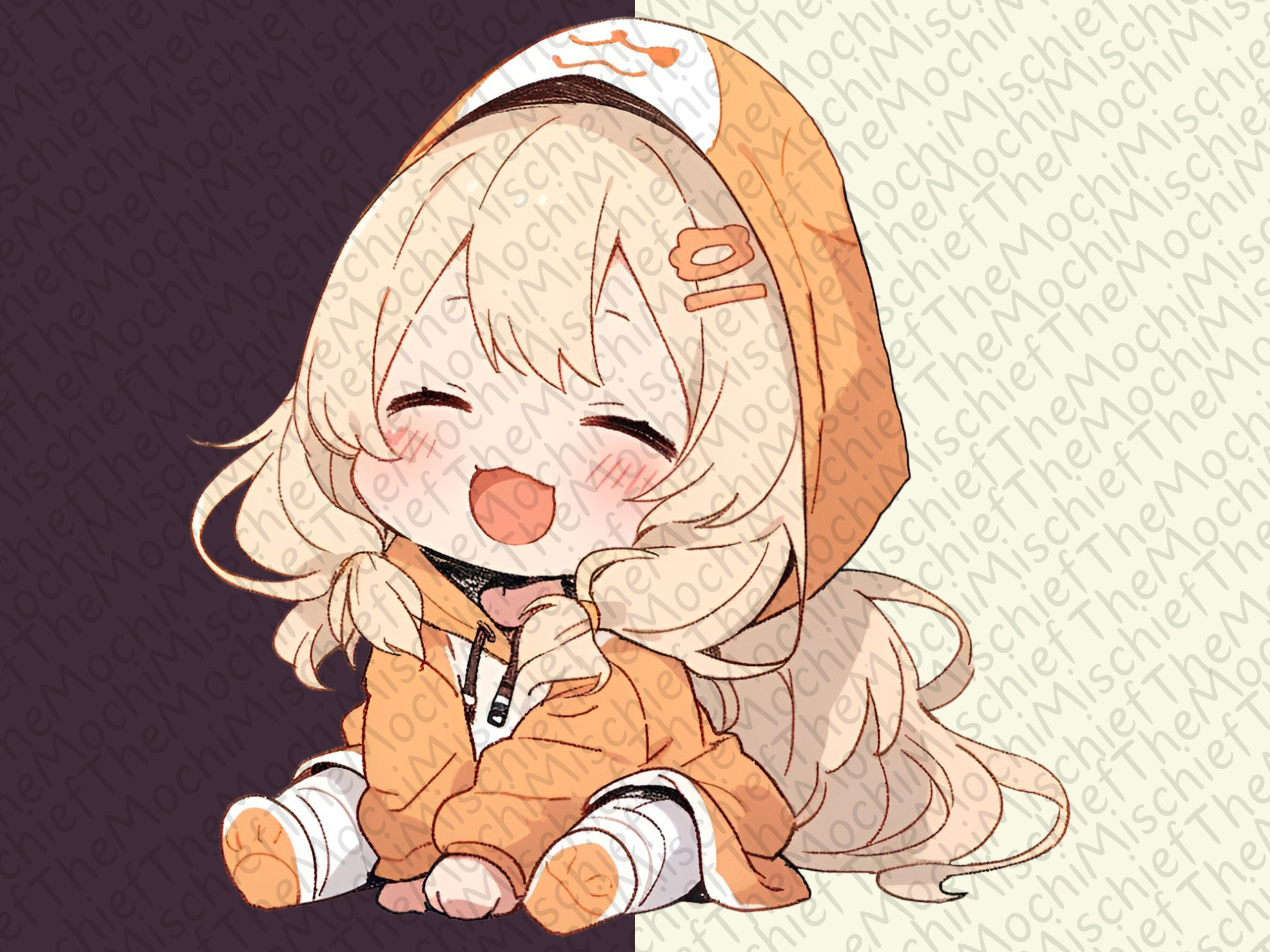 7 Adorable Kawaii Pastel Orange Chibi Clipart - Commercial Use and ...