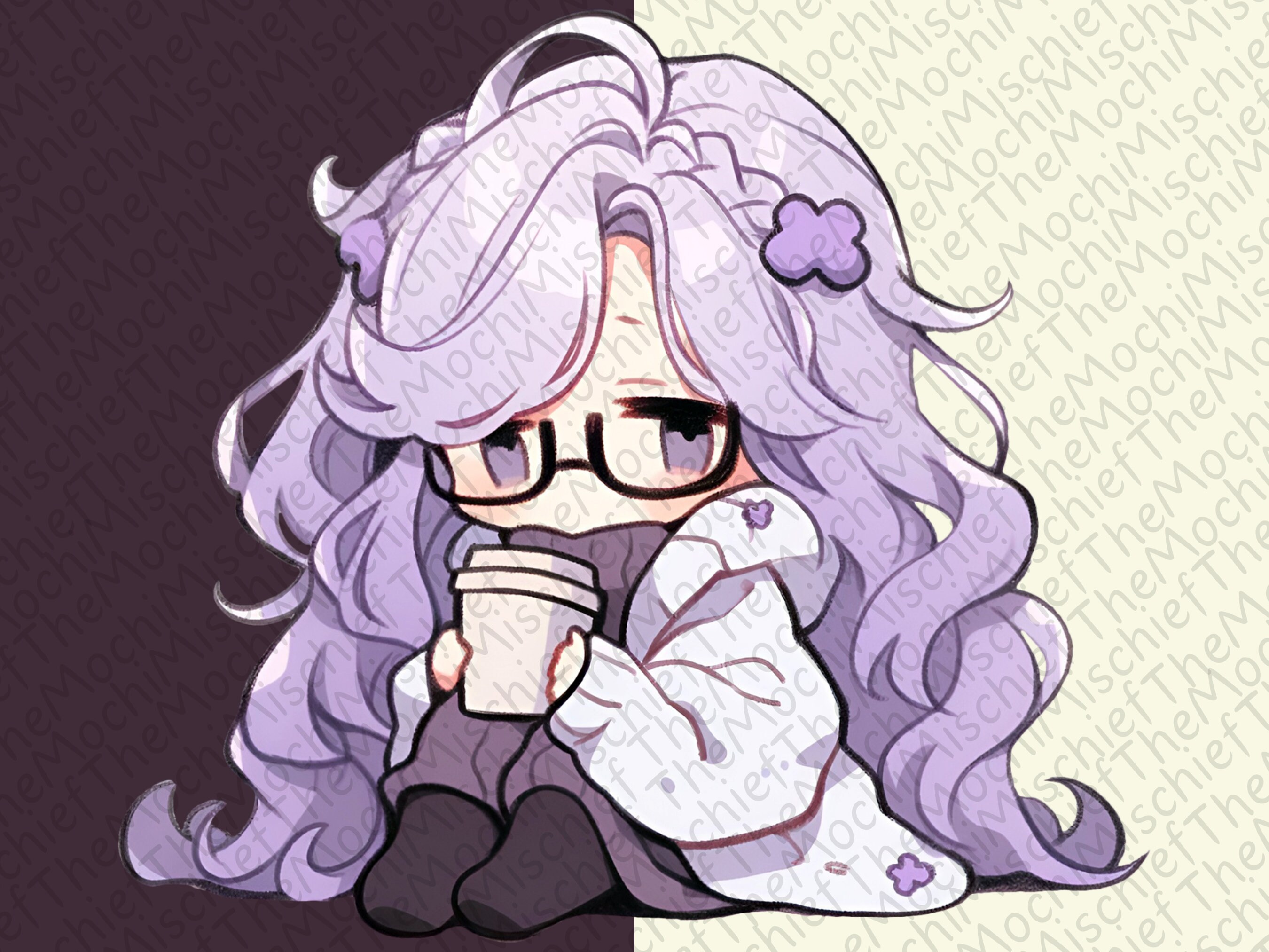 7 Kawaii Pastel Purple Chibi Clipart: Scrapbook & Planner PNG ...