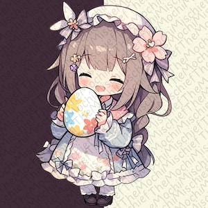 10 Kawaii Easter Chibi Clipart Bundle | Cute Colorful Spring Chibi ...