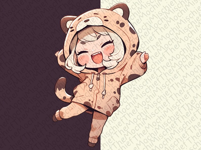 7 Adorable Kawaii Beige Chibis Clipart Bundle Commercial Use and Transparent Background PNG for ...