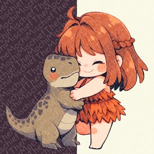 15 Kawaii Prehistoric Chibi Clipart Bundle - Commercial Use and ...