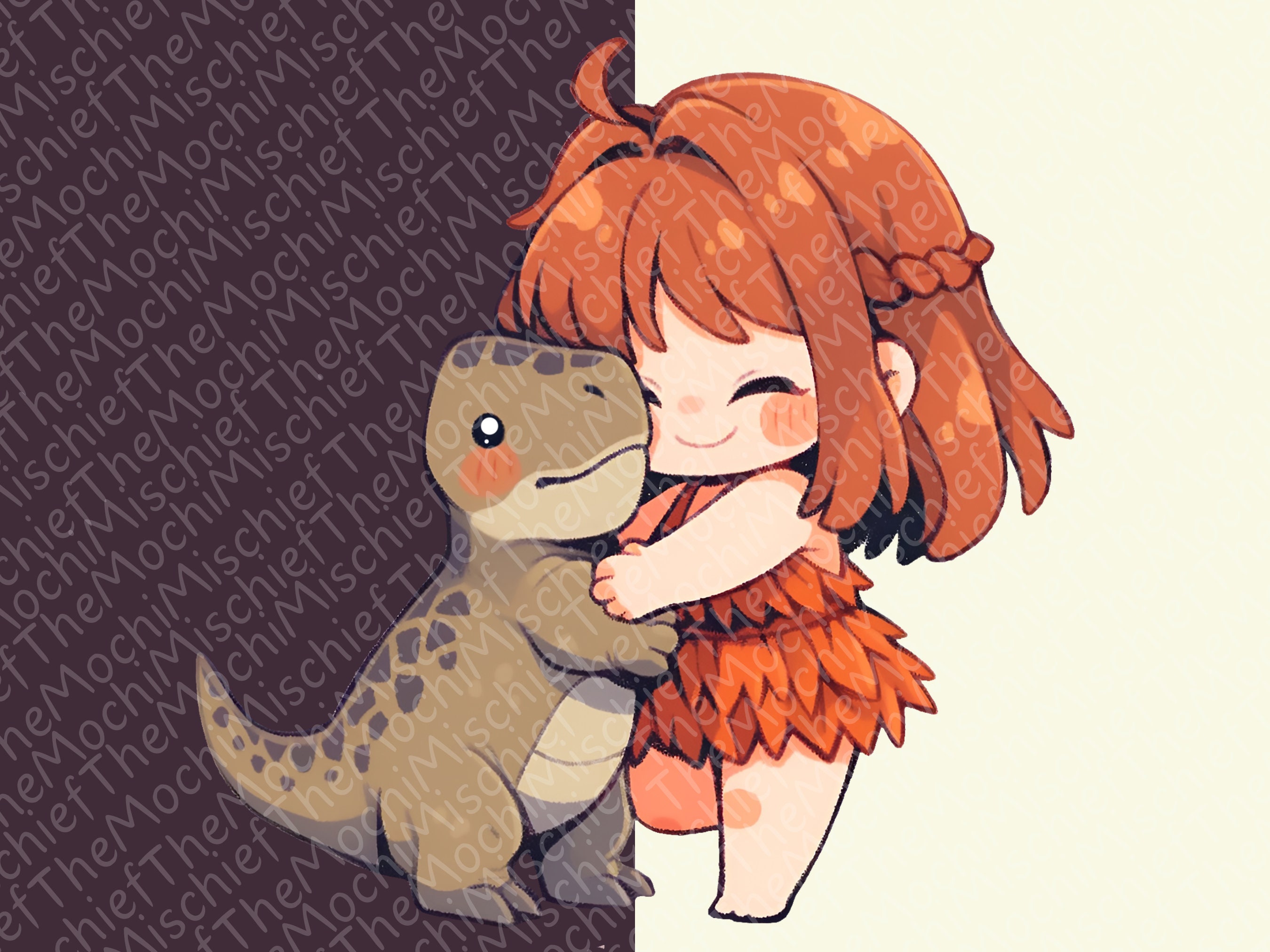 15 Kawaii Prehistoric Chibi Clipart Bundle Commercial Use and Transparent Background PNG of ...