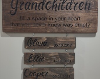 Personalized CNC Engraved Wooden Sign for Grandparents, Gift for ...