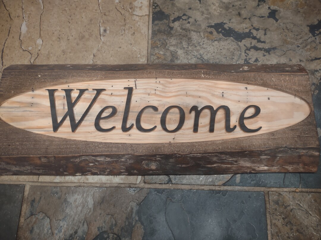Welcome CNC Engraved Sign - Etsy