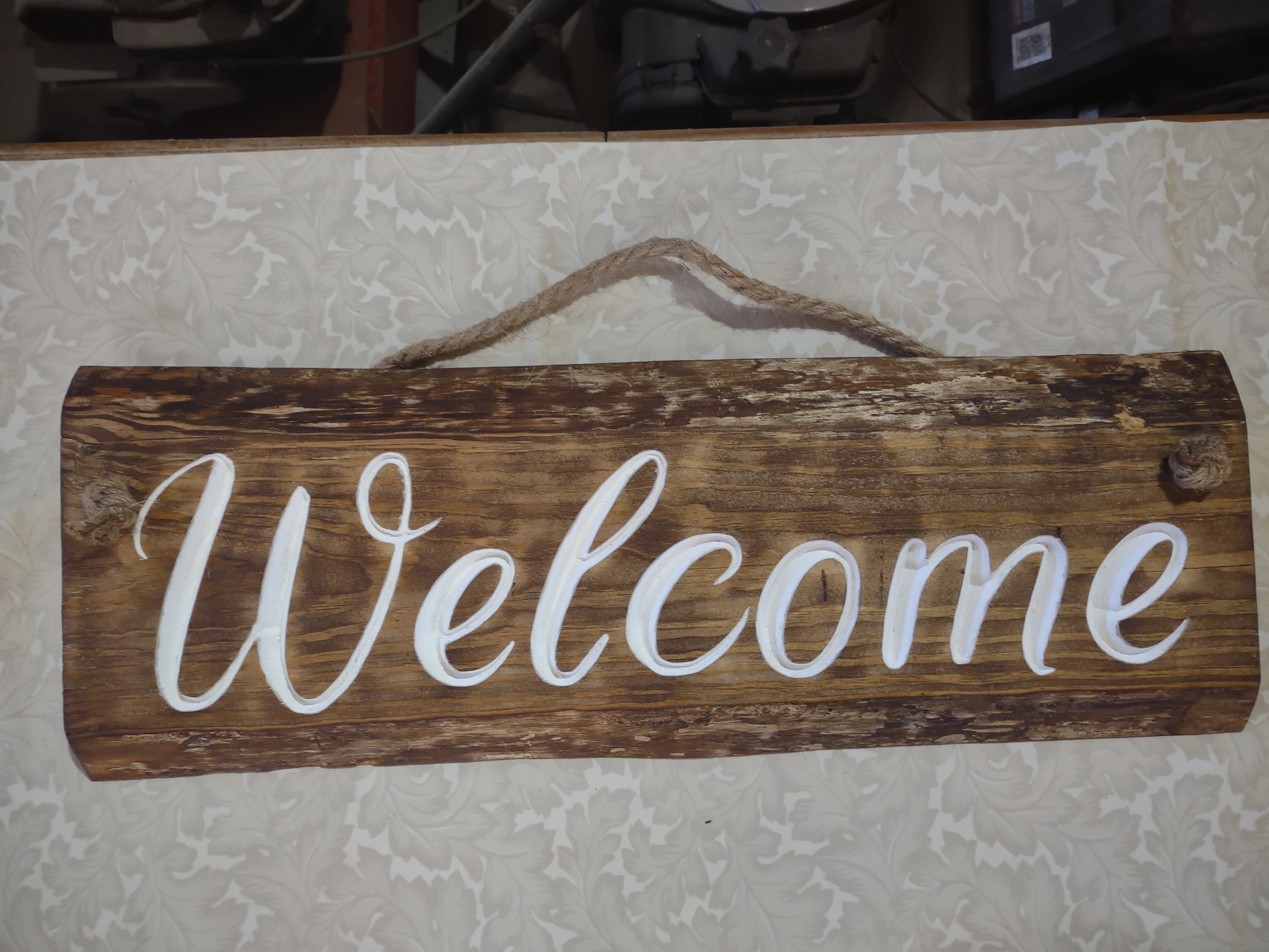 Rustic Welcome CNC Engraved Sign - Etsy