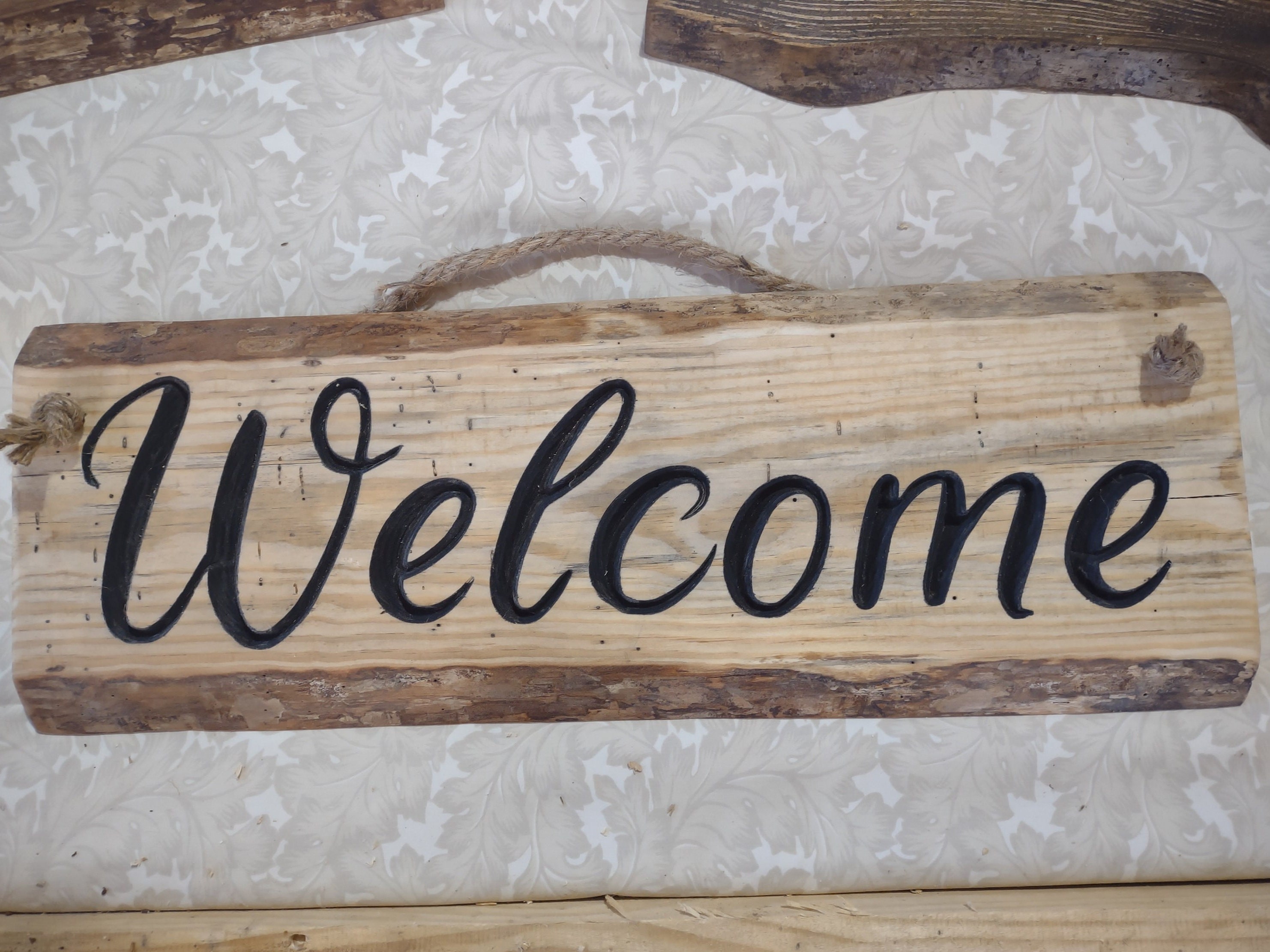 Rustic Welcome CNC Engraved Sign - Etsy