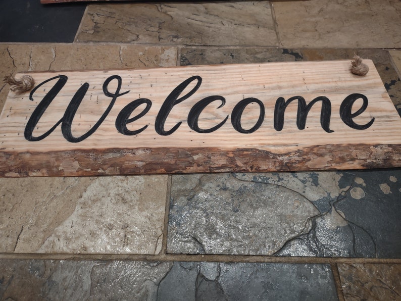 Rustic Welcome CNC Engraved Sign - Etsy