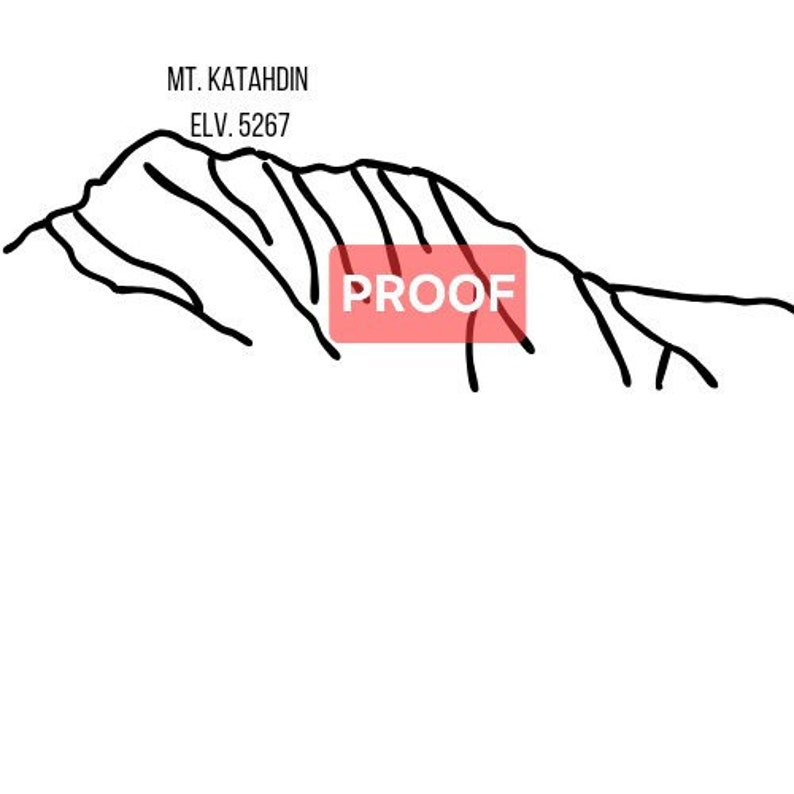 Mountain Logo Drawings (mt Katahdin) - Etsy