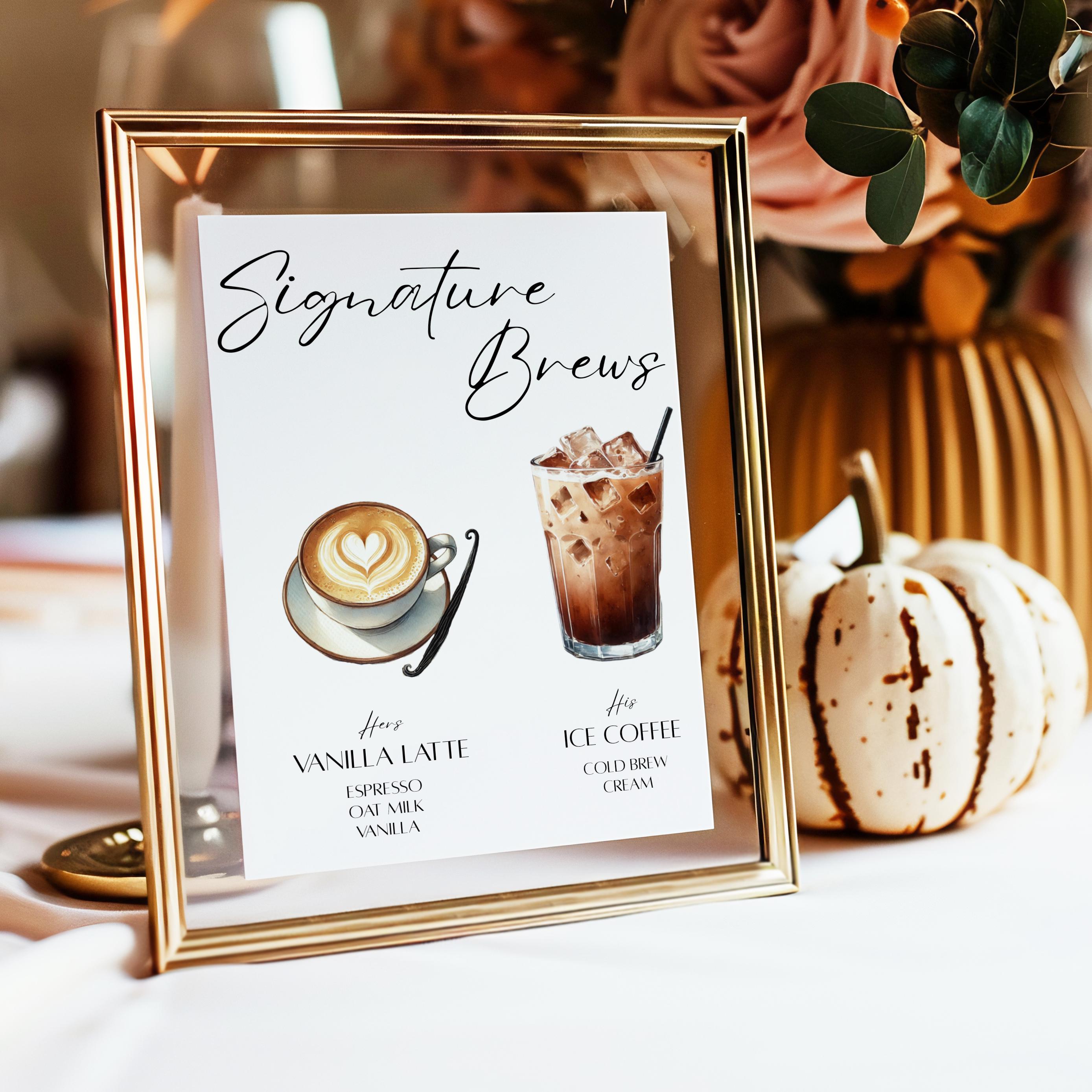Signature Brews Sign Template | Signature Coffee Bar Sign ...