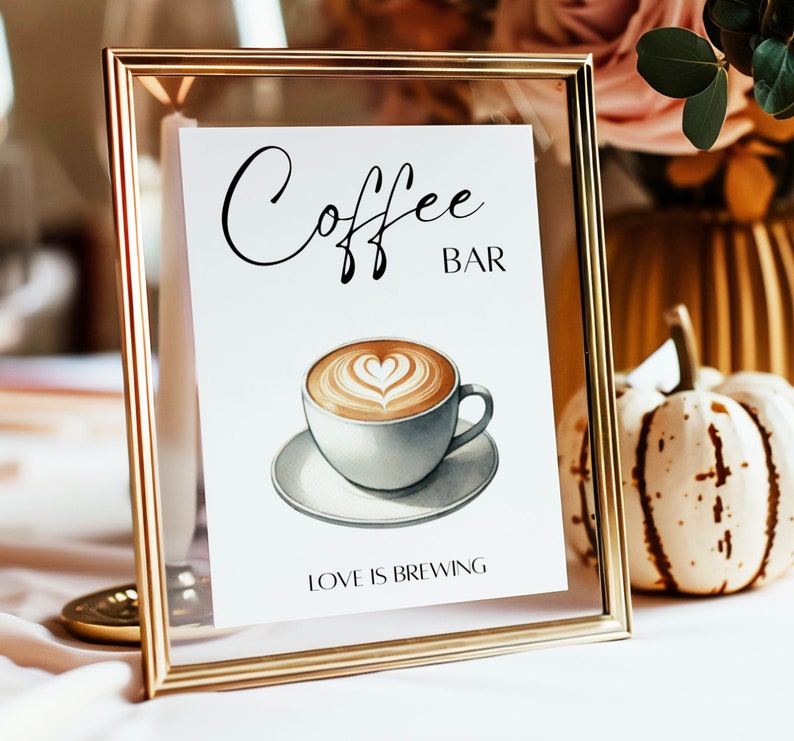 Coffee Bar Sign Template | Espresso Bar Sign | Wedding Coffee Bar ...