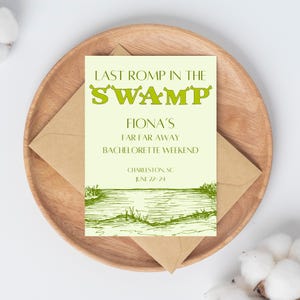 Last Romp in the Swamp Bachelorette Party Invitation Template | Same ...