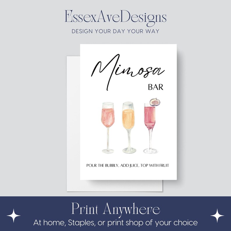 Mimosa Bar Sign | Wedding Sign | Bridal Shower Sign | Champagne Bar ...