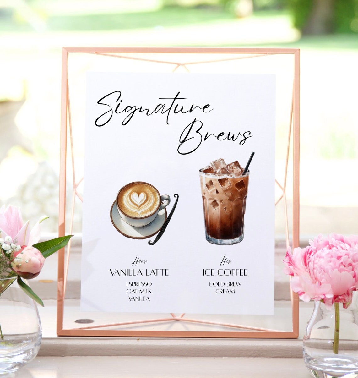 Signature Brews Sign Template | Signature Coffee Bar Sign ...