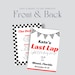 Last Lap Bachelorette Party Invitation Template | Racing Theme ...