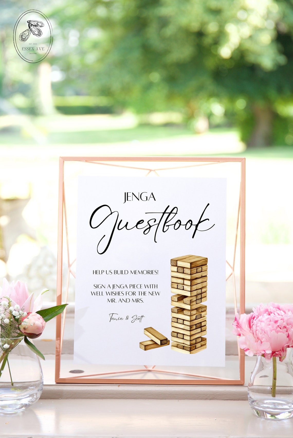 Jenga Guestbook Sign Template | Jenga Guest Book Sign | Wedding Sign ...