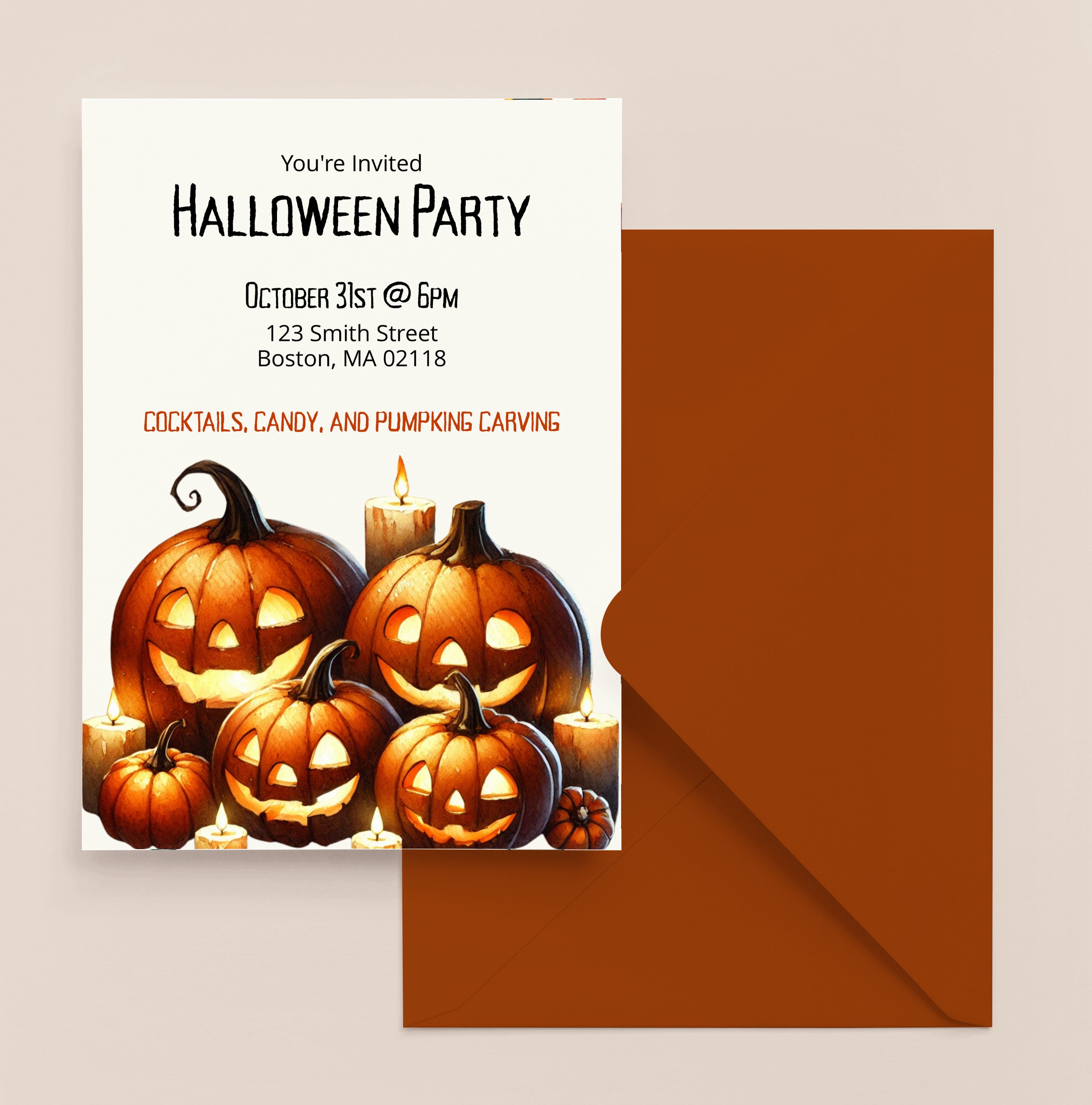 Editable Halloween Party Invitation Pumpkin Carving Party Invite ...