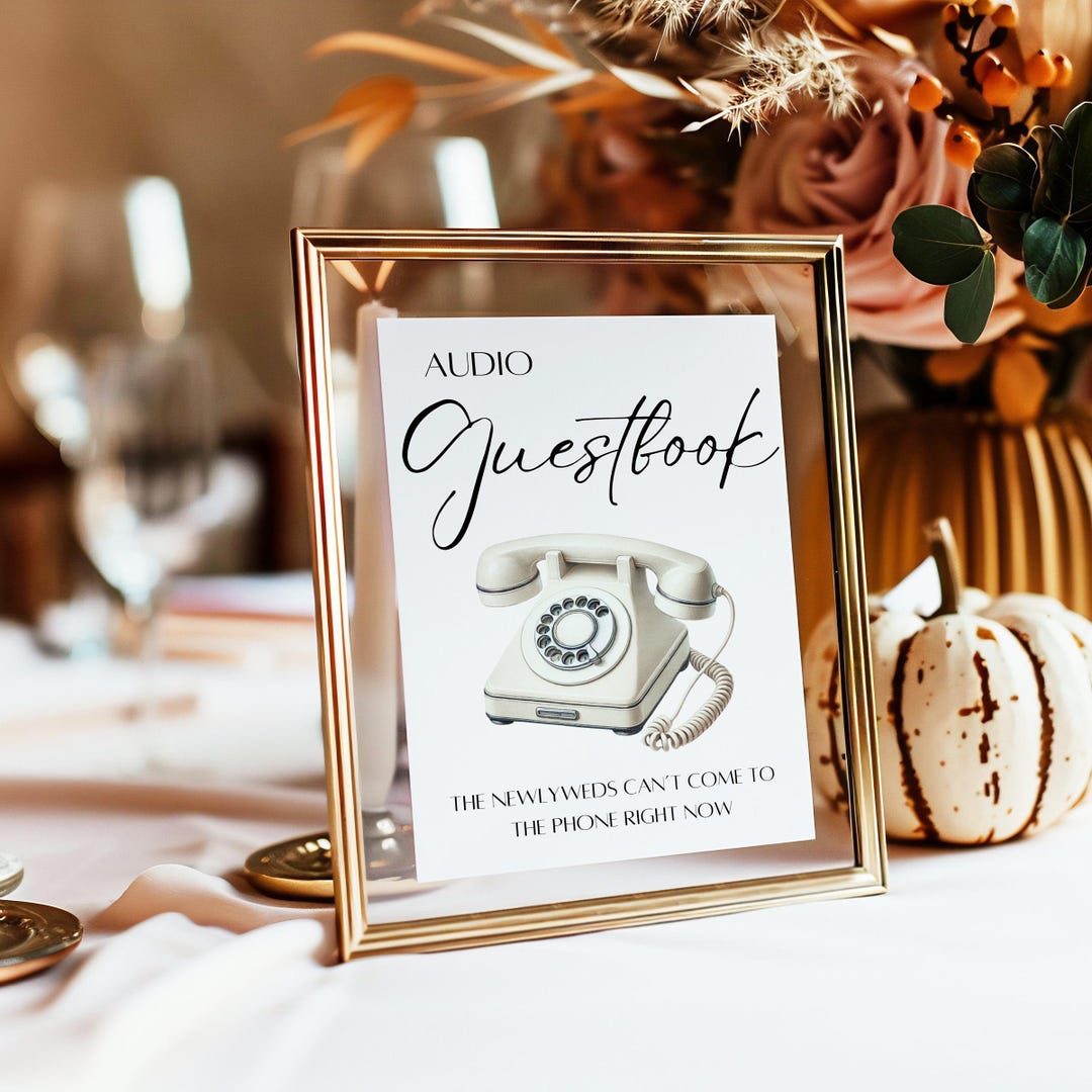 Audio Guestbook Sign Template | Telephone Design (digital Download) - Etsy